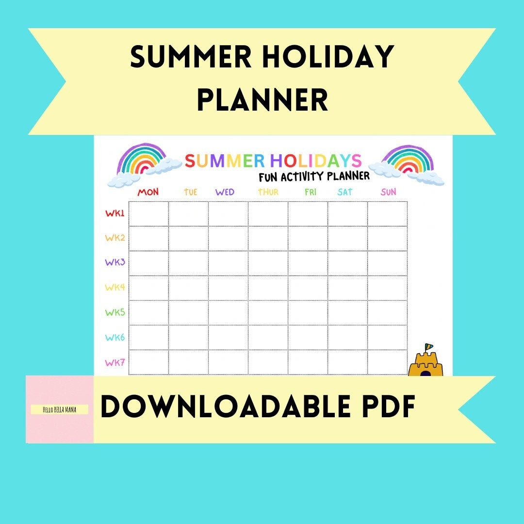 Summer Holiday Planner Printable - Etsy