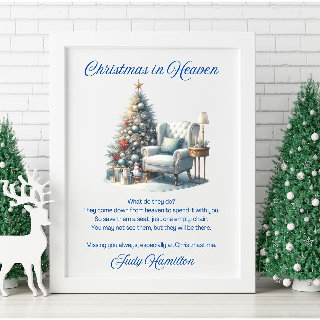 Editable Christmas in Heaven Poem, Instant Download Christmas ...