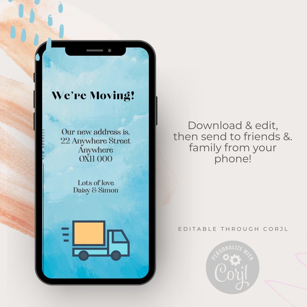 MOVING HOUSE / We're Moving Template / New Home Card / New Address ...