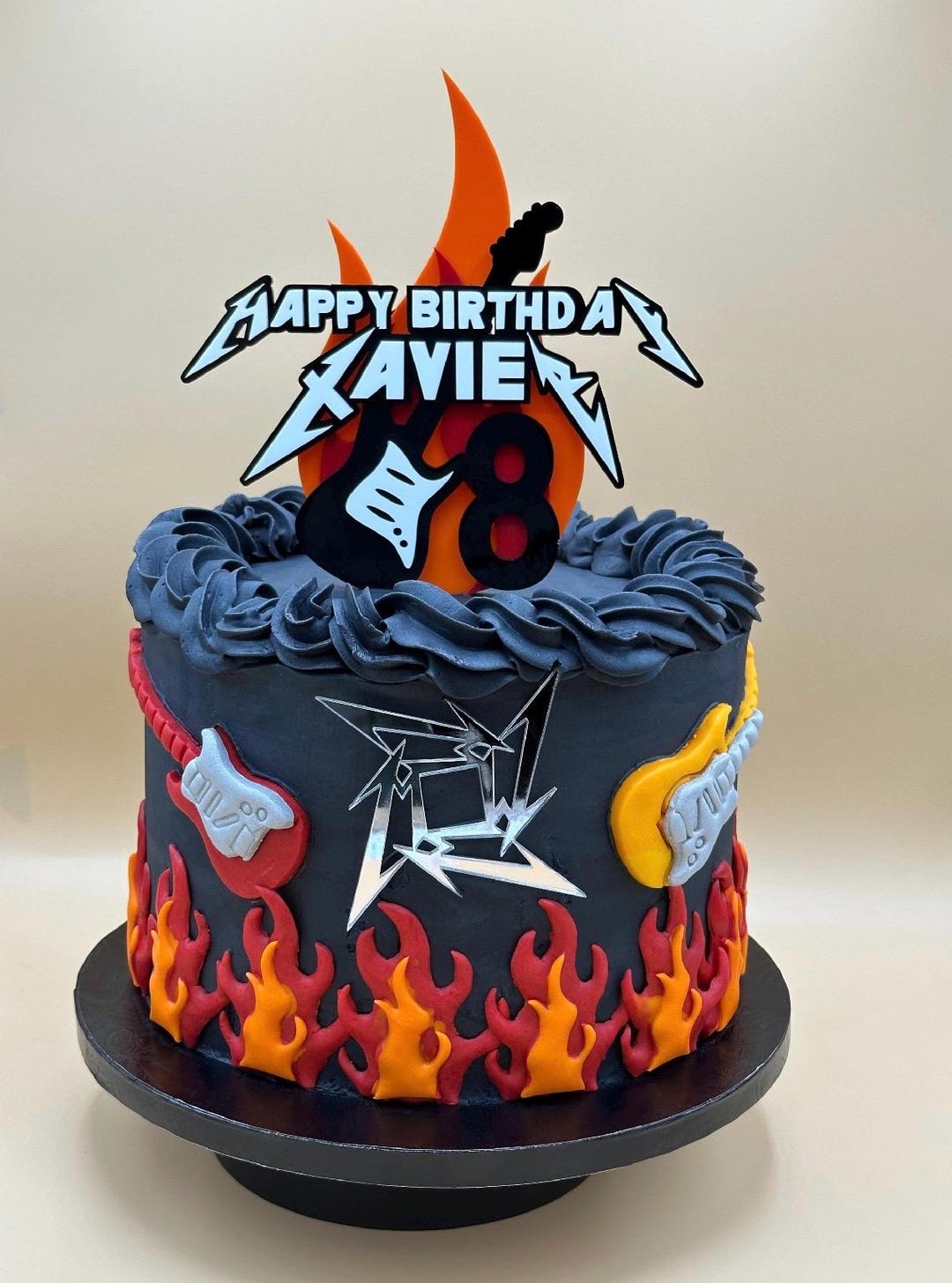 Personalised Rocker Cake Topper, Heavy Metal Cake Topper With Name ...