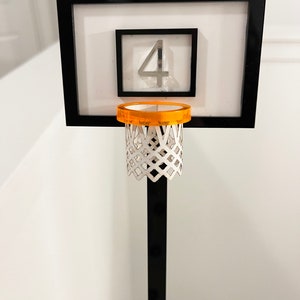 Basketball Hoop Cake Topper, 3D Acrylic, Custom Age, Customize Colors ...
