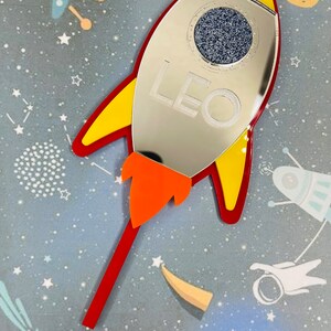Rocket Ship Cake Topper, Personalized, Space Shuttle, Nasa, Birthday ...
