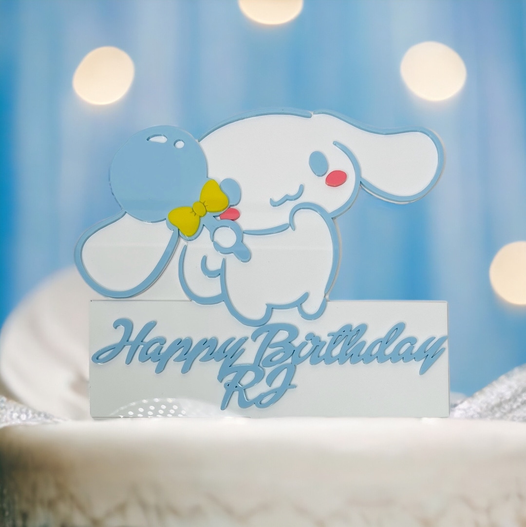 Cinnamoroll Custom Cake Topper, Hello, Kitty, With Name, Age - Etsy