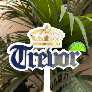 Beer Inspired Cake Topper, Beer Theme Cake Topper, Acrylic, Personalize ...