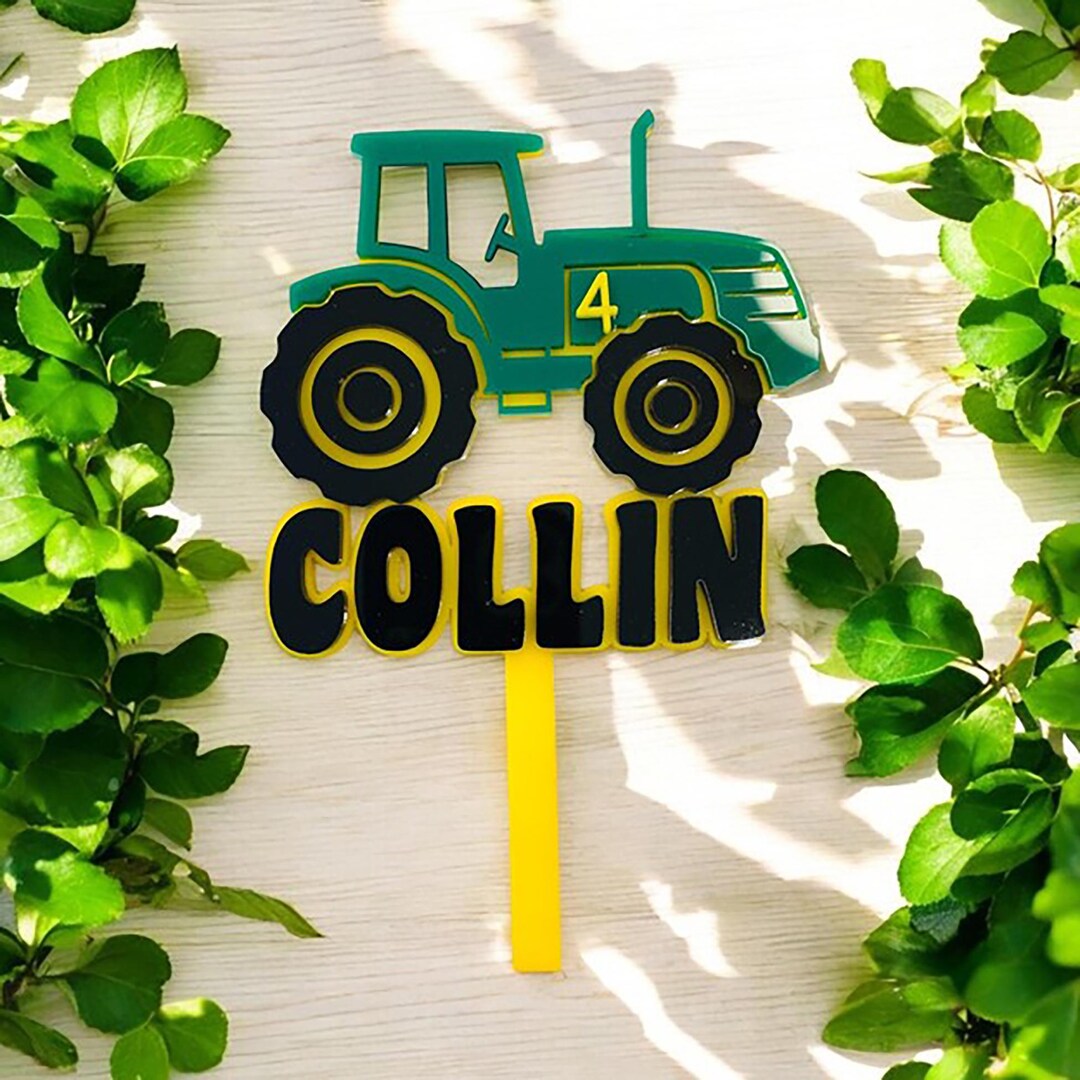 Tractor Cake Topper, Personalized With Name and Age, Choose Your Size ...