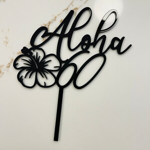 Aloha Hibiscus Custom Age Cake Topper | Hawaiian Luau | Choose Your ...