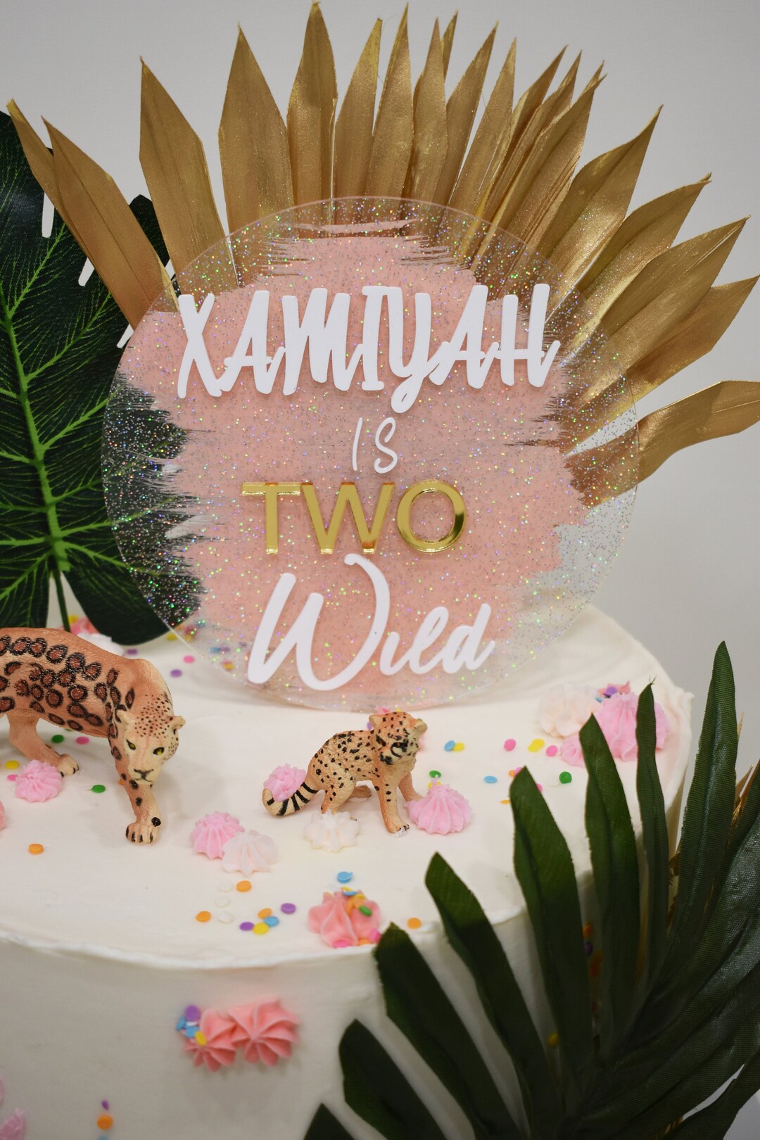 TWO Wild Cake Topper, 2nd Birthday, Jungle, Customize Name & Age, Lots ...