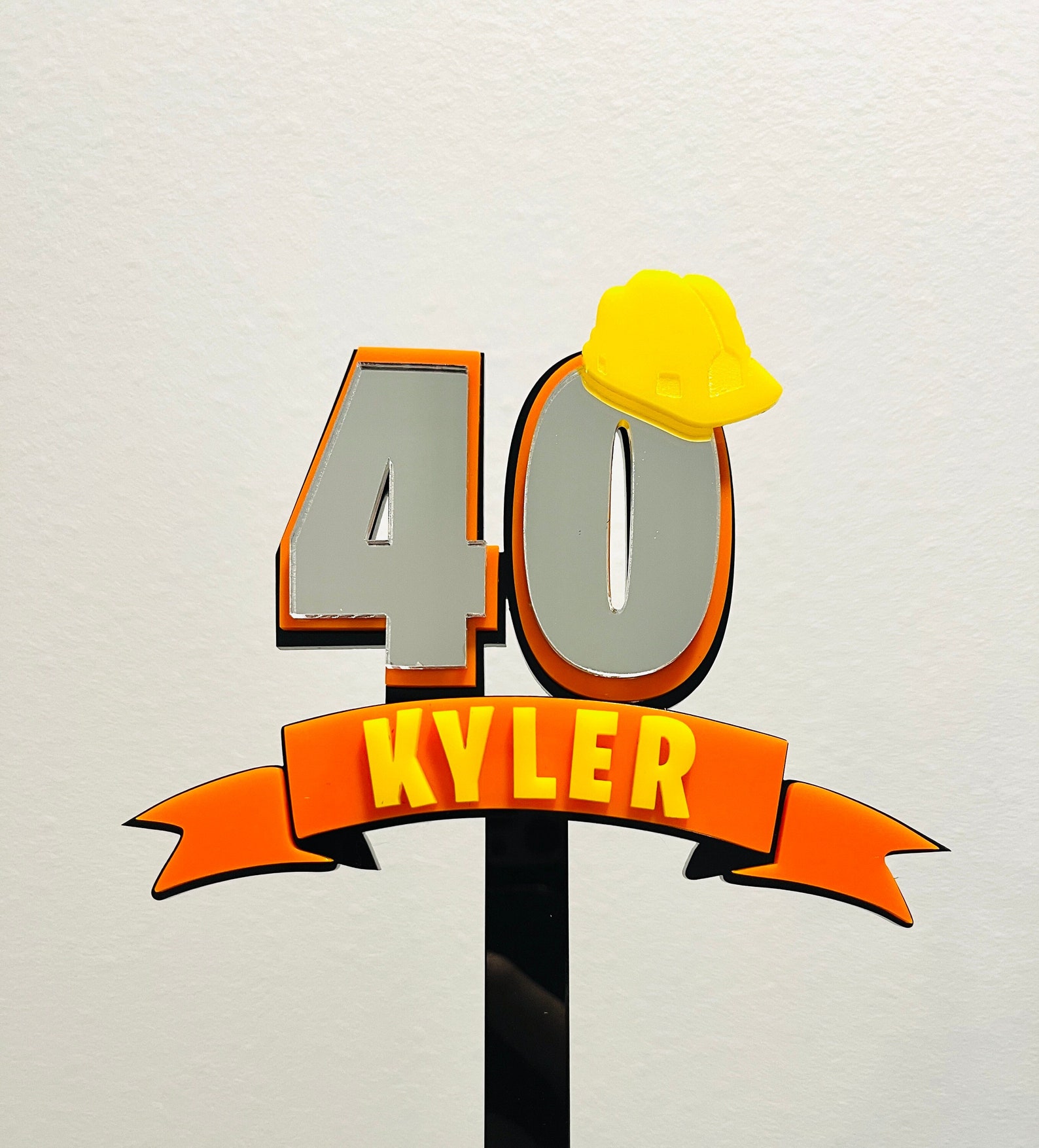 Construction Cake Topper, Birthday, Custom, Personalized Name & Age ...