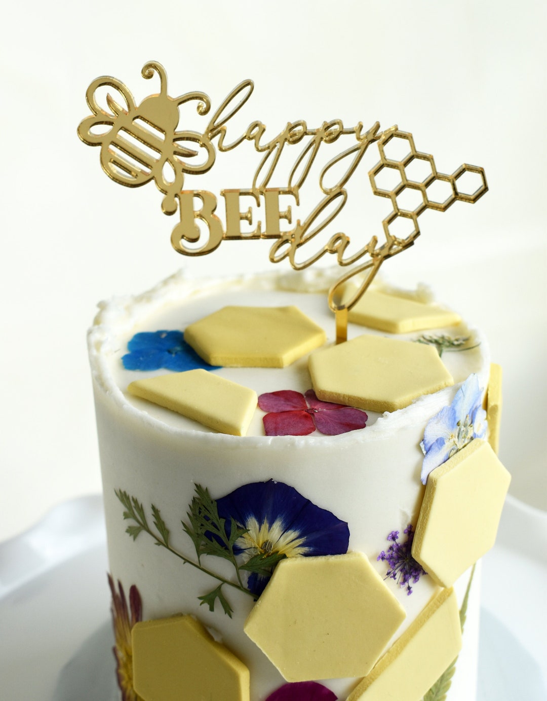 Happy BEE Day Cake Topper, BEE Party Topper, Honeycomb, Bumblebee Cake ...