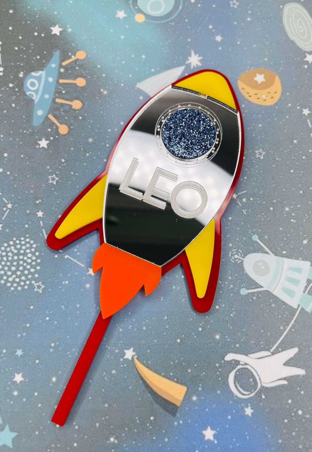 Rocket Ship Cake Topper, Personalized, Space Shuttle, Nasa, Birthday ...