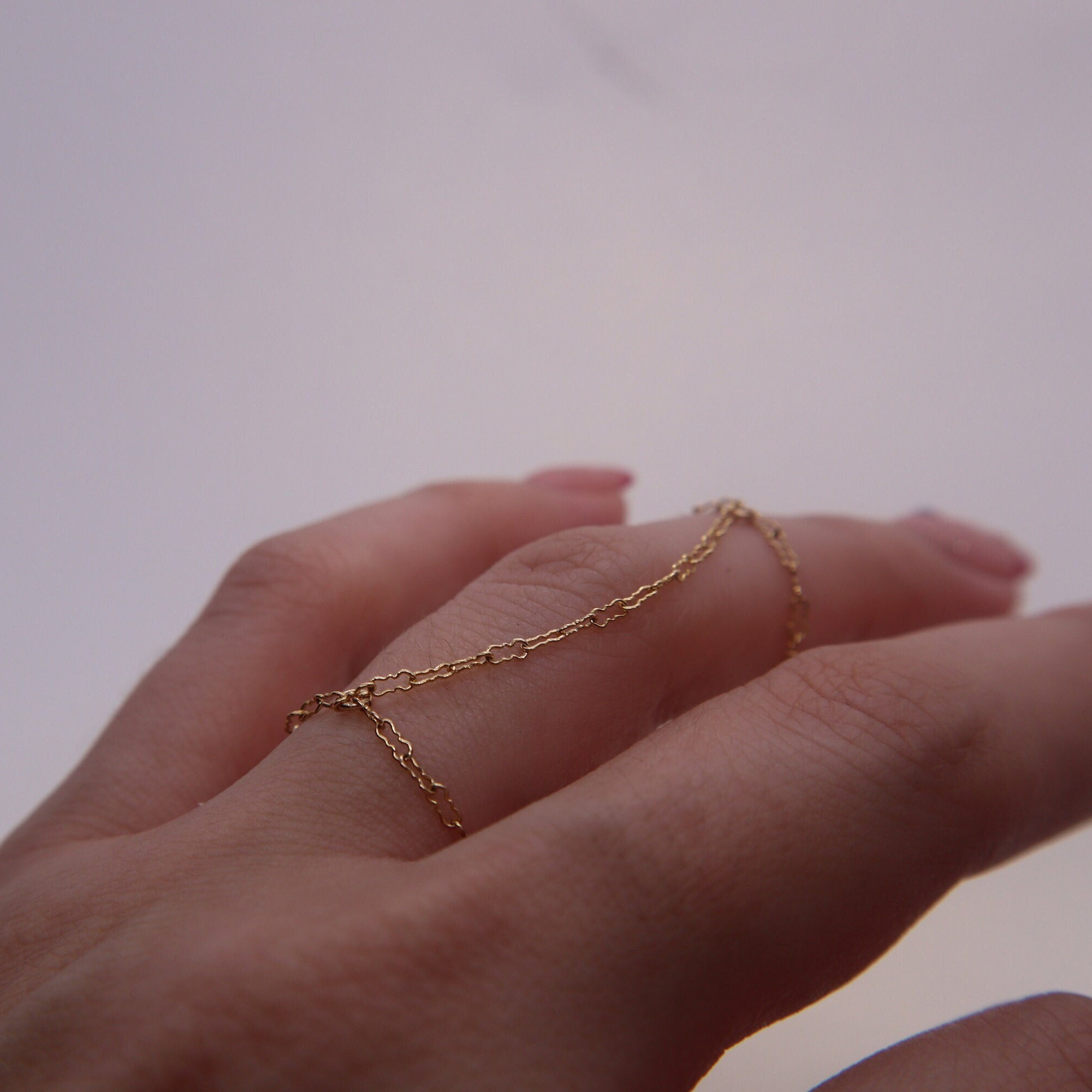 Double Connected Chain Ring to Knuckle Ring - Minimalist Chain Ring ...