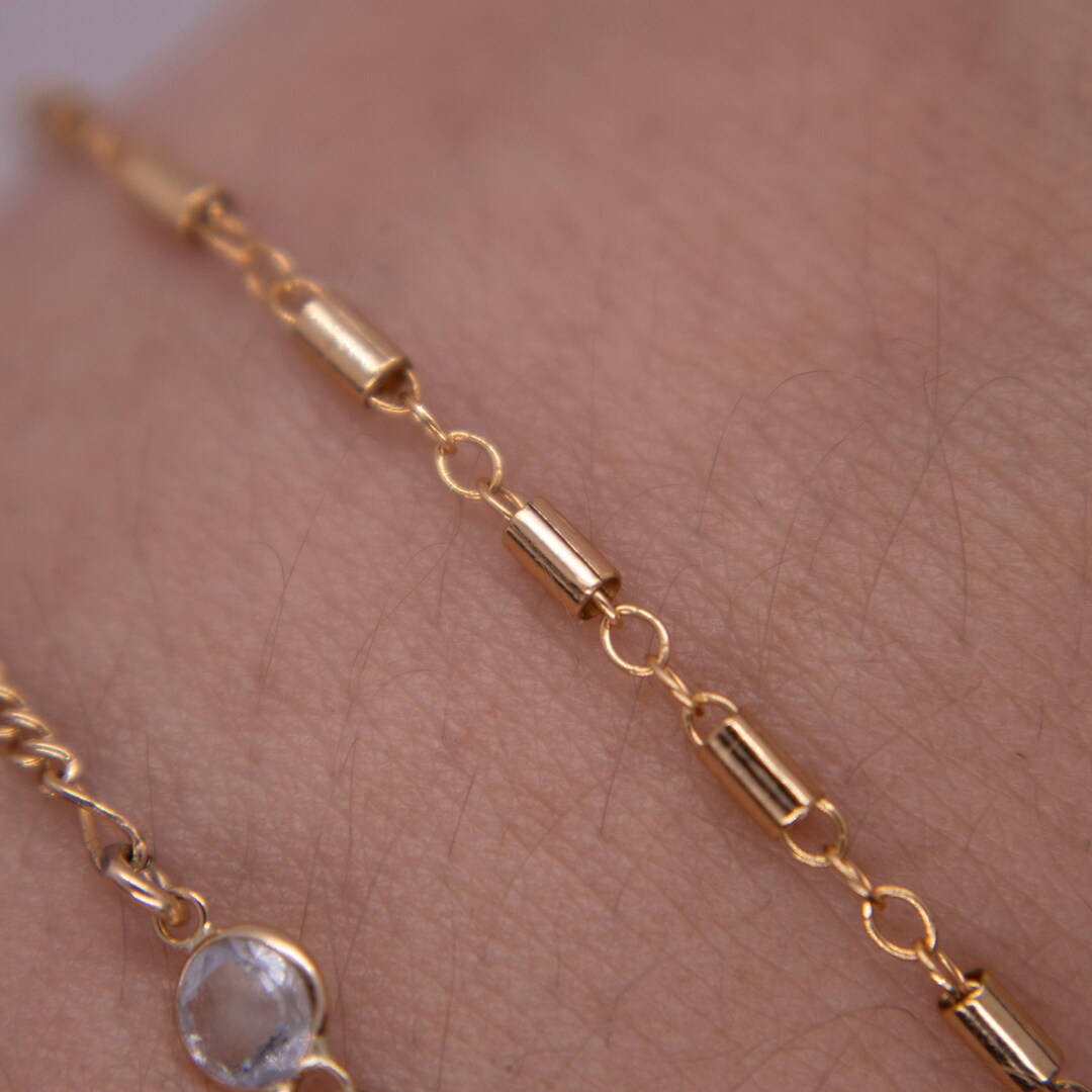 Elegant 14K Barrel Gold Filled Bracelet: Handcrafted Jewelry, Dainty ...