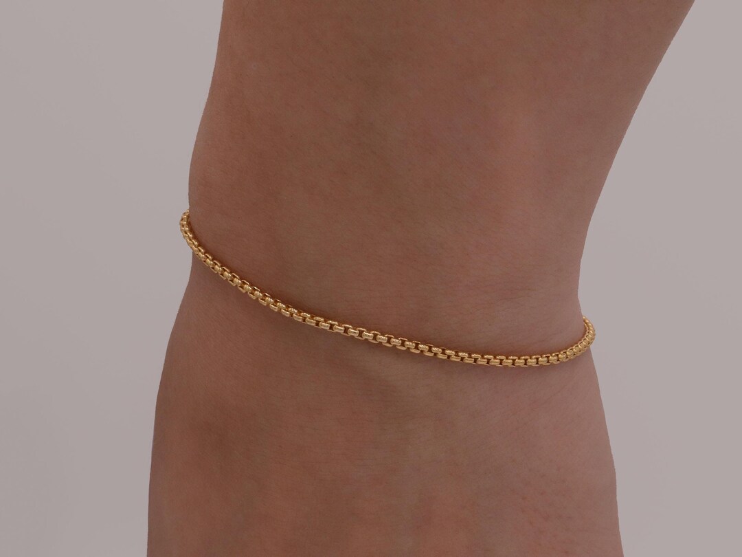 Round Venetian Box Chain 14k Gold - Waterproof Jewelry, Tarnish ...