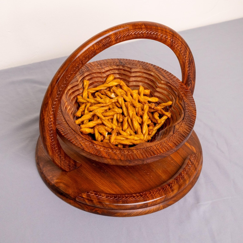 Handmade Wooden Collapsible Flower Basket. / Fruit Basket / Bread ...