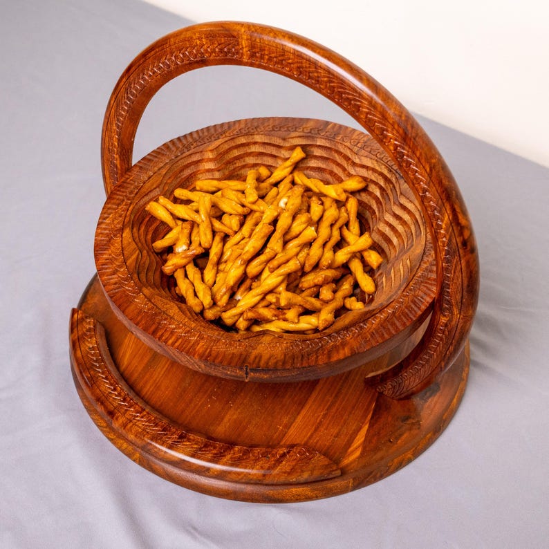 Handmade Wooden Collapsible Flower Basket. / Fruit Basket / Bread ...