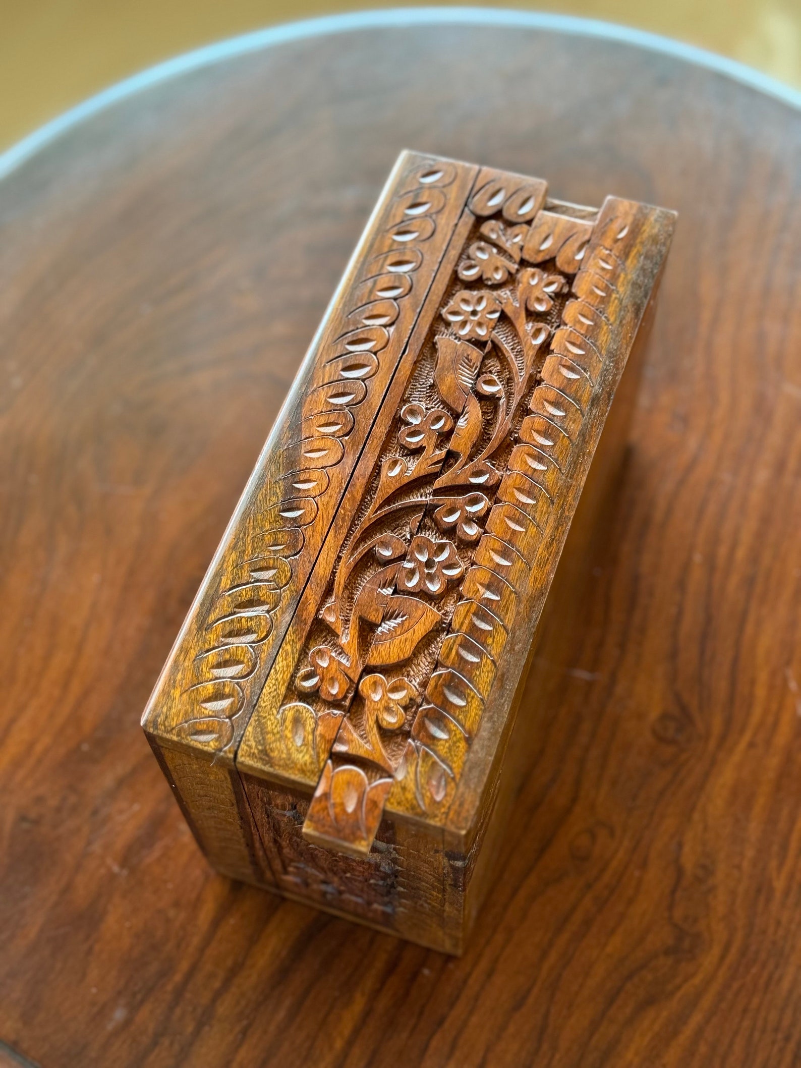 Handmade Large Jewelry Box. Secret Lock Flower Jewelry Travel Case gift ...