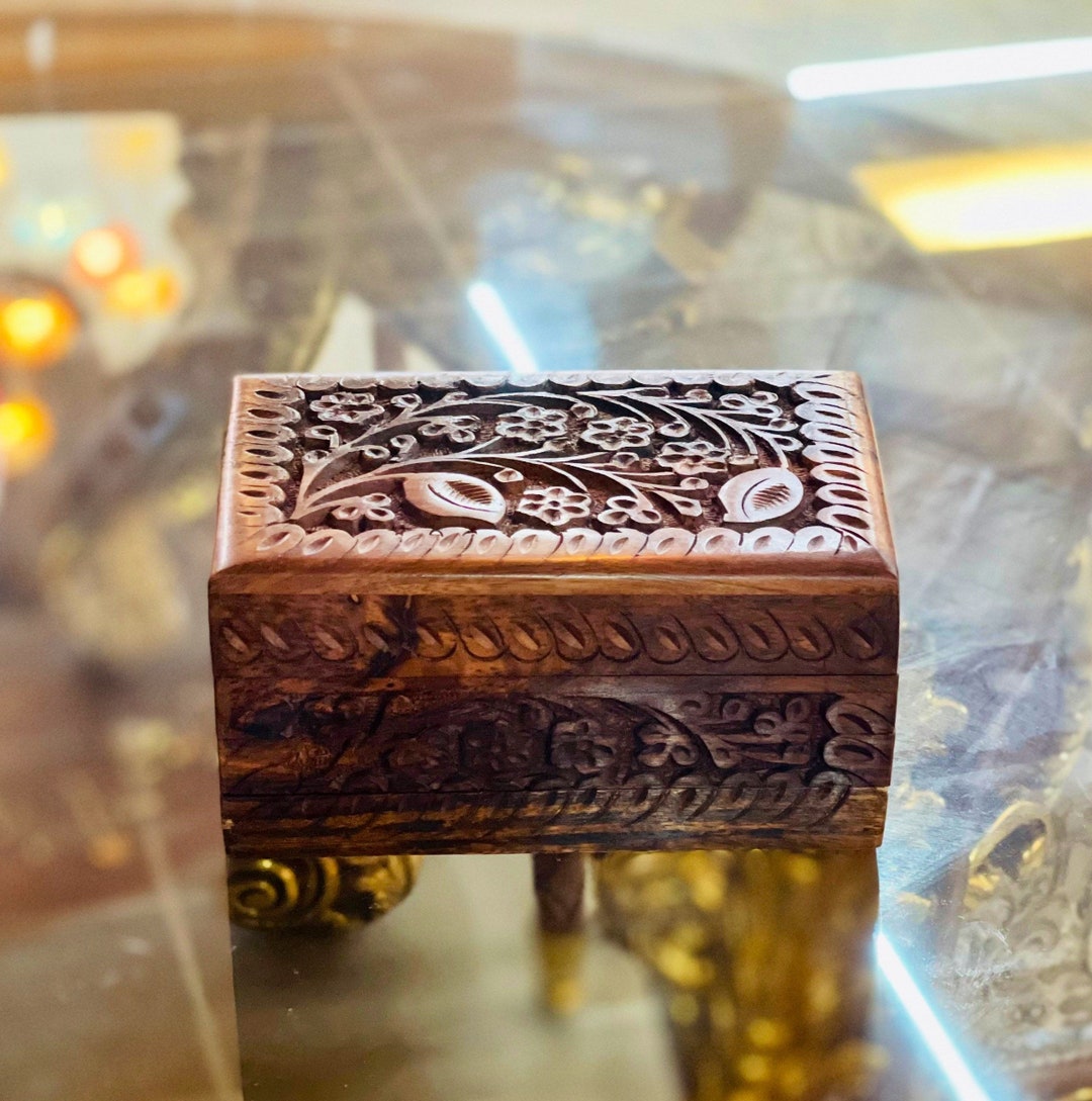 Handmade Small Jewelry Box |secret Lock Flower Jewelry Travel Case ...