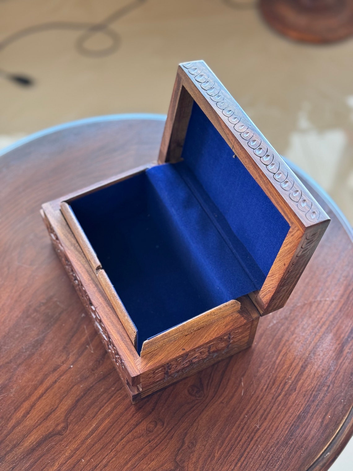 Handmade Large Jewelry Box. Secret Lock Flower Jewelry Travel Case gift ...