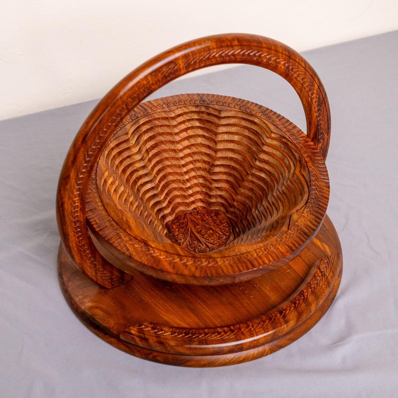 Handmade Wooden Collapsible Flower Basket. / Fruit Basket / Bread ...