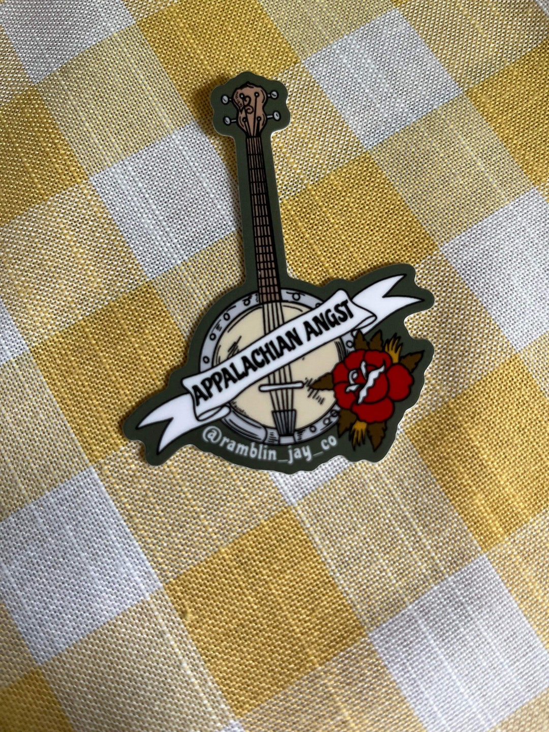 Banjo Sticker Appalachian Angst Sticker American Traditional - Etsy