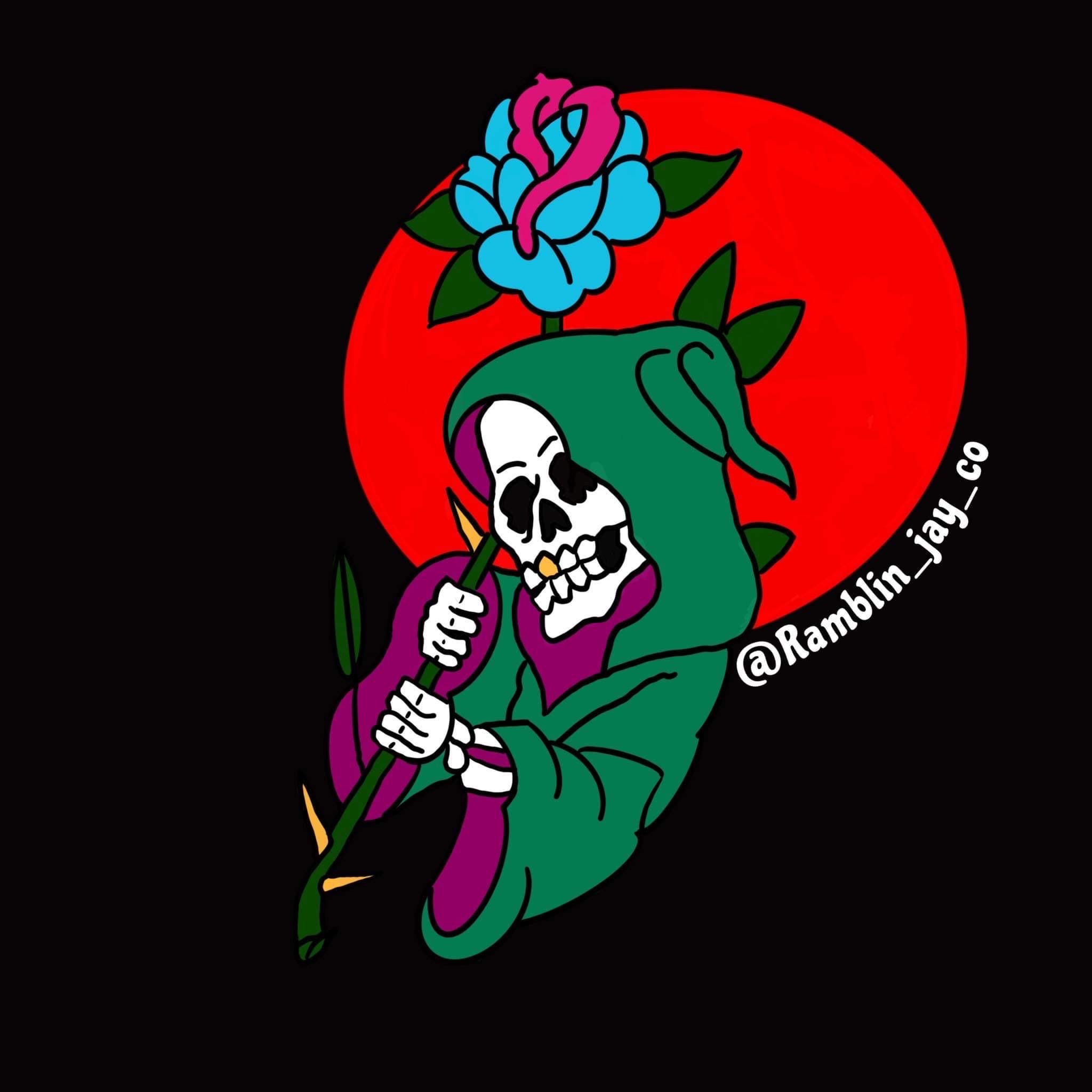 GRIM REAPER STICKER | Skeleton Sticker | Skull Sticker | American ...
