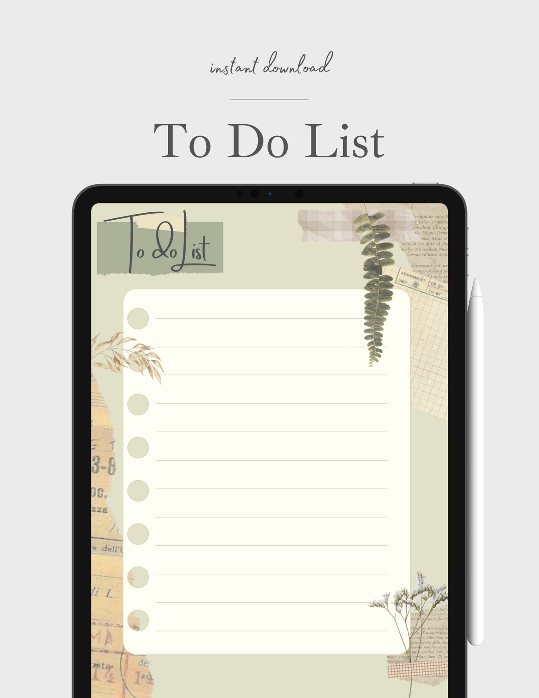 To Do List Downloadable and Printable Cottagecore Theme - Etsy