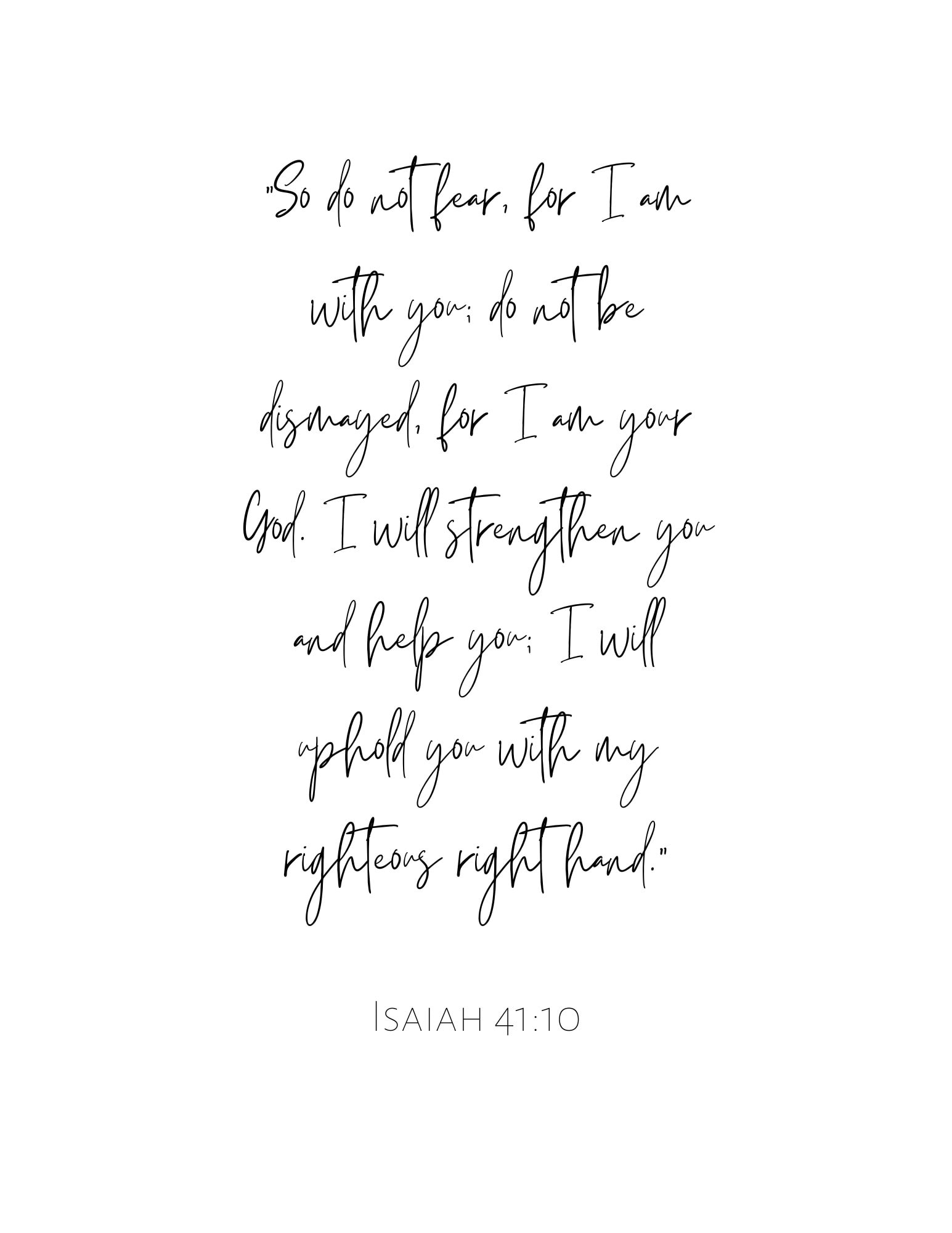 Isaiah 41:10 Bible Verse Print Wall Art for Christian Home - Etsy