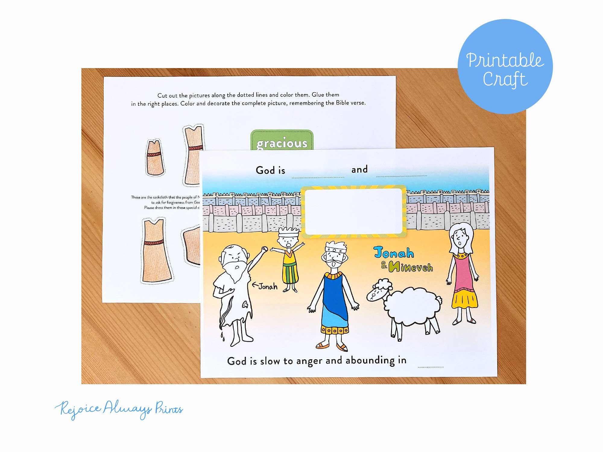 Jonah & Nineveh Craft, Repentance, Sunday School Printable, Christian ...