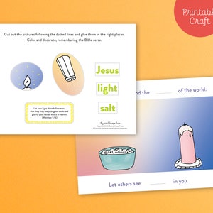 Salt and Light Craft, Sunday School Printable, Christian Kids Activity ...
