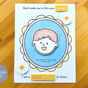 God Made Me Craft, Child of God Craft, Sunday School Printable ...
