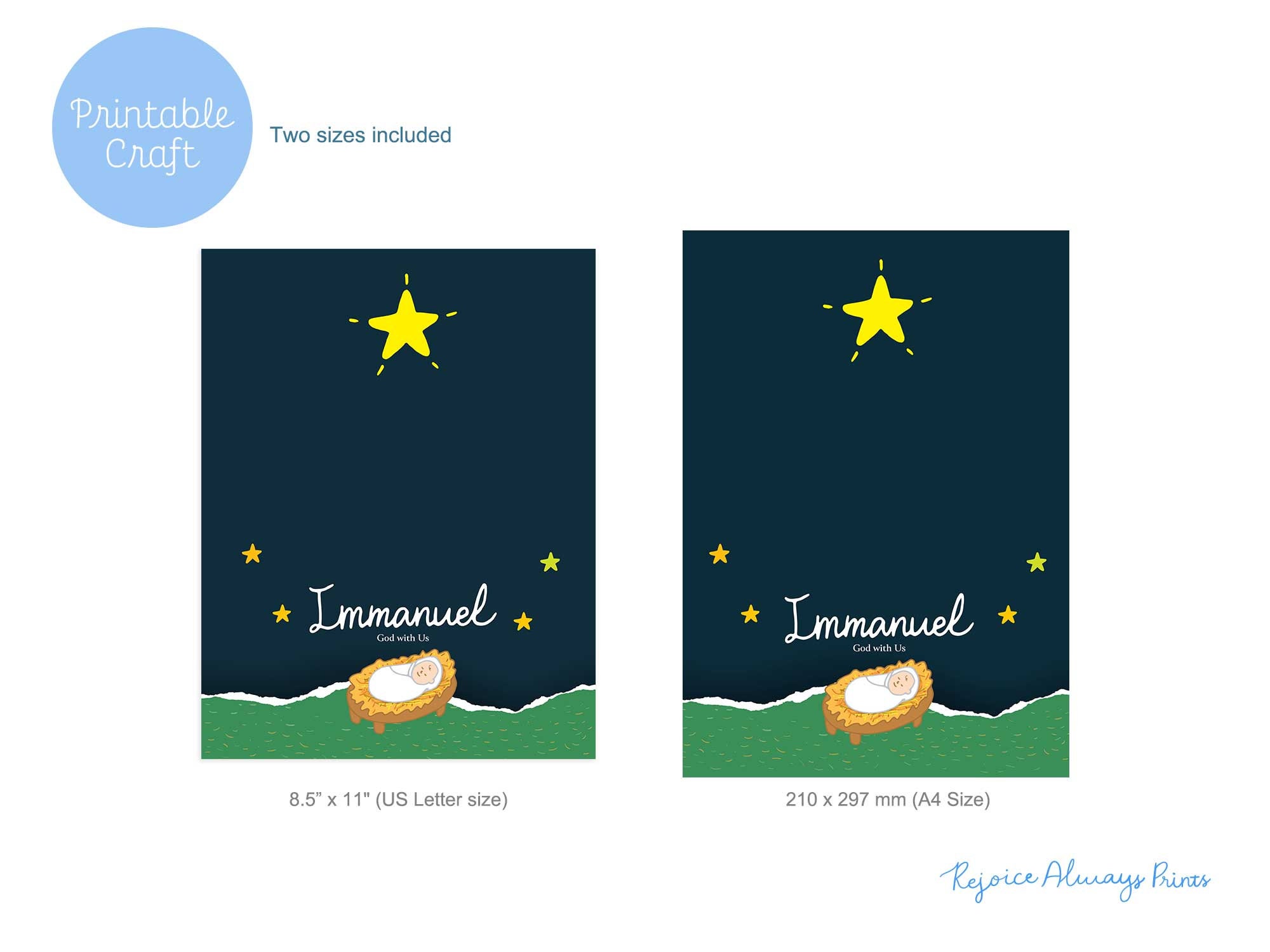 Christmas Nativity Handprint Art, Sunday School Craft, Baby's Handprint ...