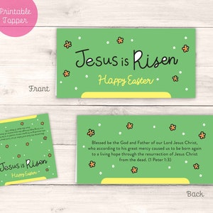 Jesus is Risen Easter Treat Bag Toppers, He is Risen Easter Topper ...