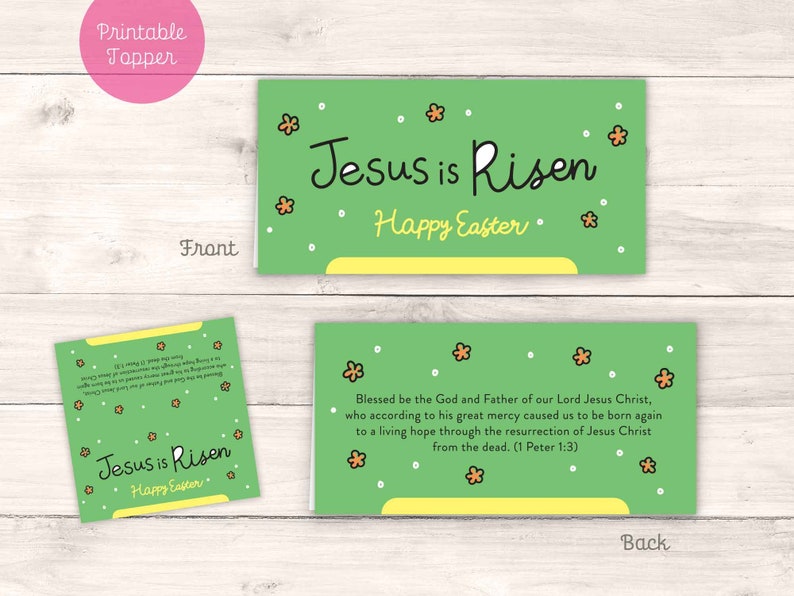 Jesus is Risen Easter Treat Bag Toppers, He is Risen Easter Topper ...