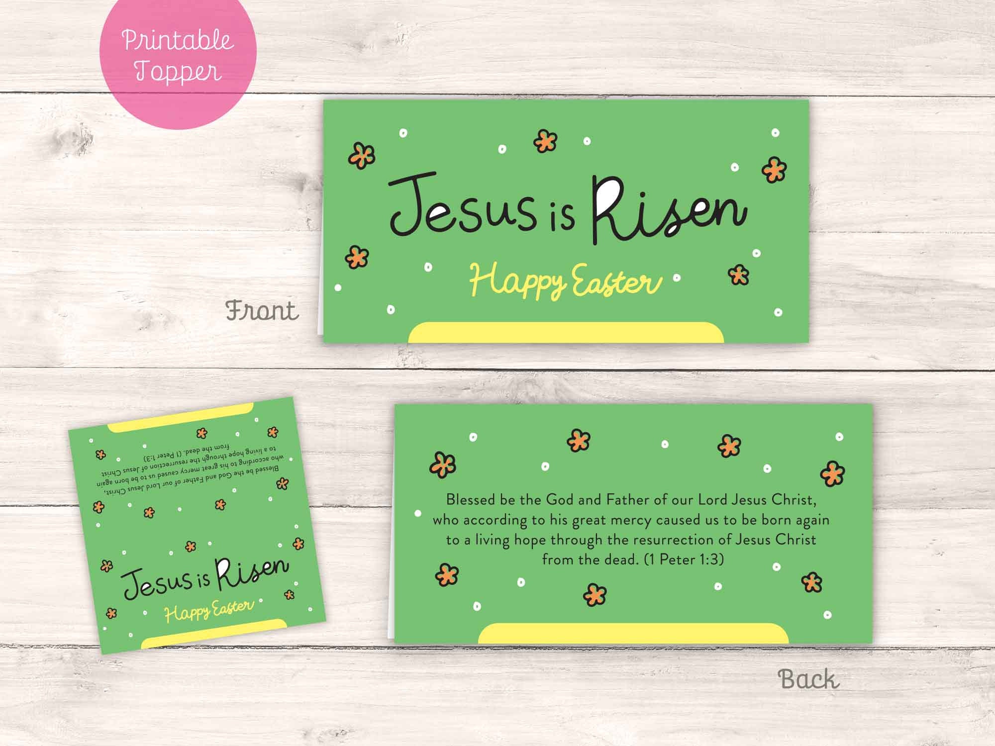 Jesus is Risen Easter Treat Bag Toppers He is Risen Easter - Etsy