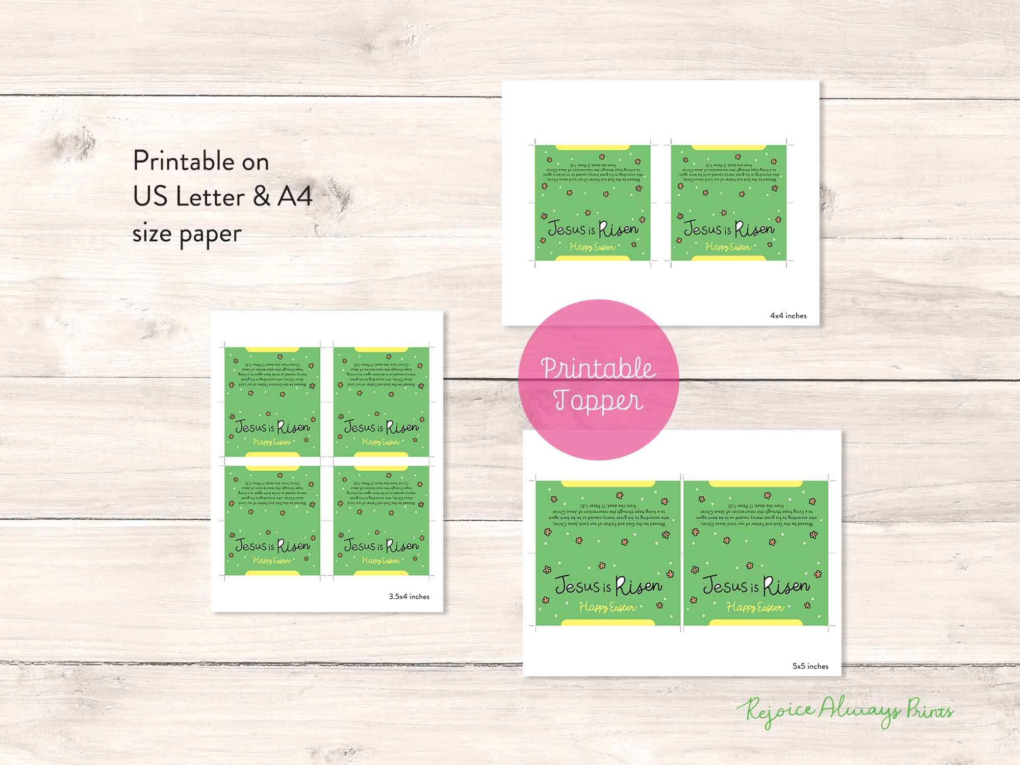 Jesus is Risen Easter Treat Bag Toppers, He is Risen Easter Topper ...