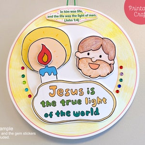 Light of the World Craft, Sunday School Printable, Christian Kids ...