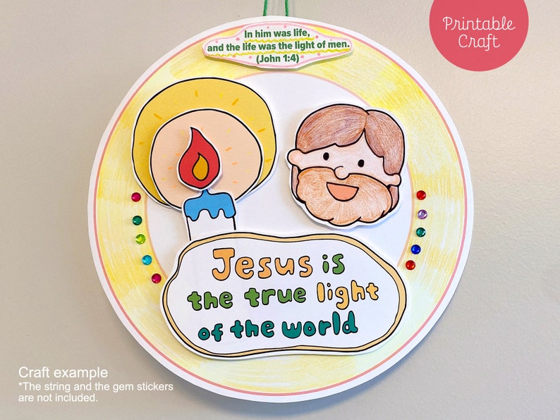 Light of the World Craft, Sunday School Printable, Christian Kids ...