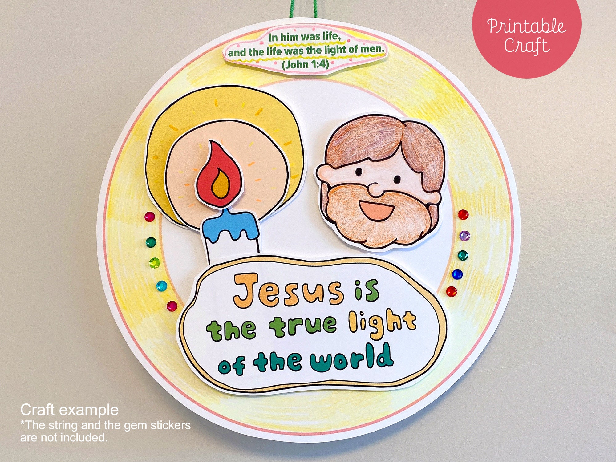 Light of the World Craft, Sunday School Printable, Christian Kids ...