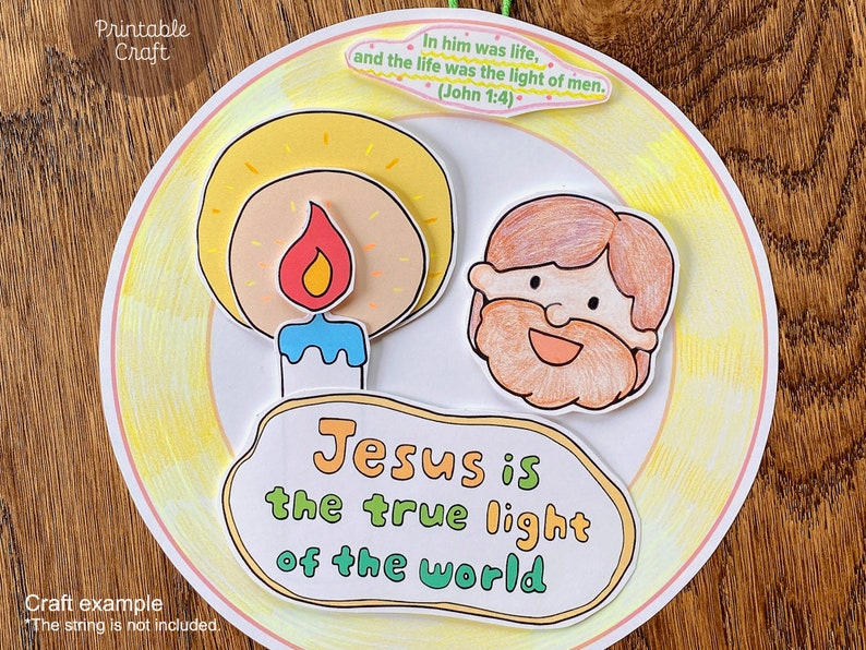 Light of the World Craft, Sunday School Printable, Christian Kids ...