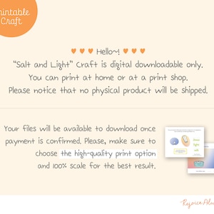 Salt and Light Craft, Sunday School Printable, Christian Kids Activity ...