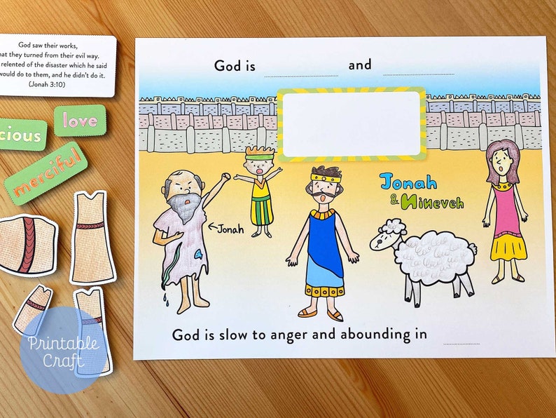 Jonah & Nineveh Craft, Repentance, Sunday School Printable, Christian ...