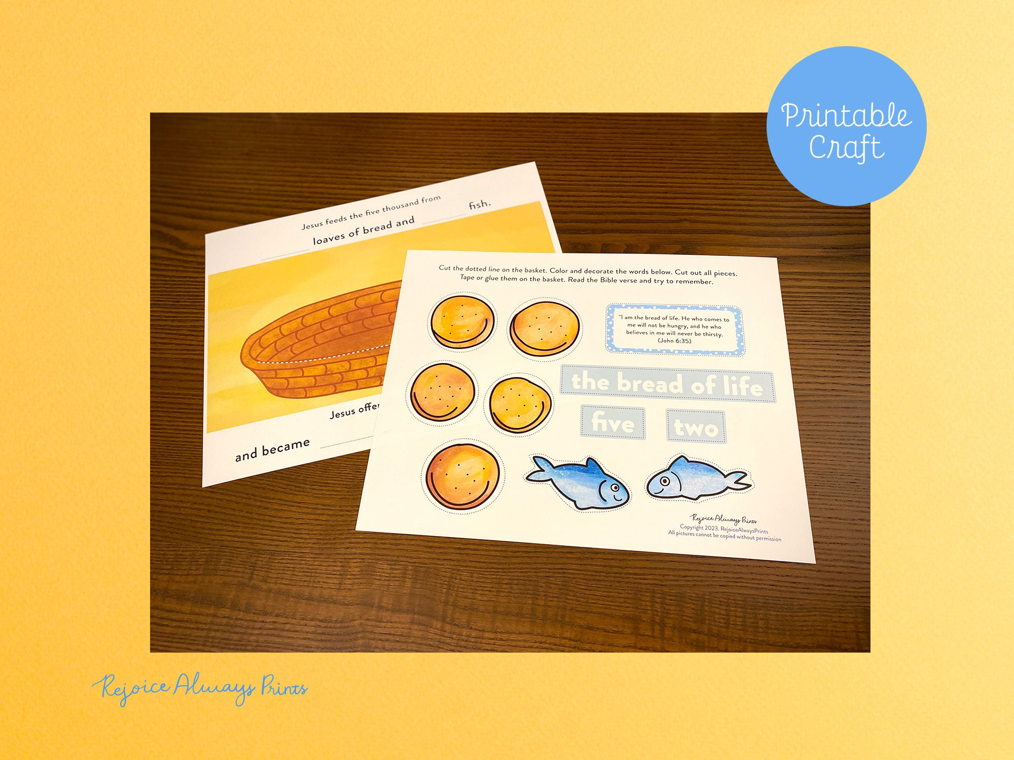 Jesus Feeds 5000 Craft, Five Loaves and Two Fish, Sunday School ...