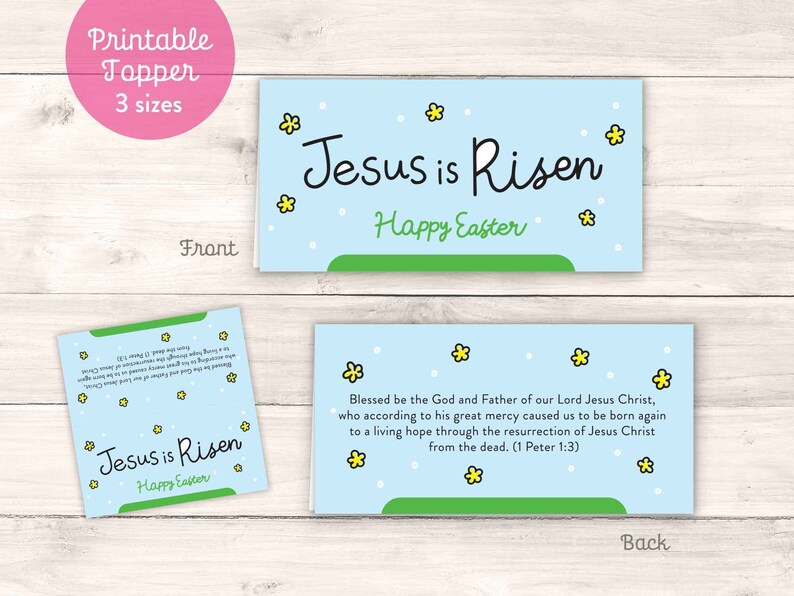 Jesus is Risen Easter Treat Bag Toppers, He is Risen Easter Topper ...