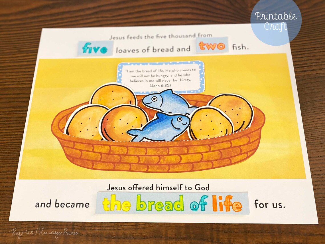 Jesus Feeds 5000 Craft, Five Loaves and Two Fish, Sunday School ...