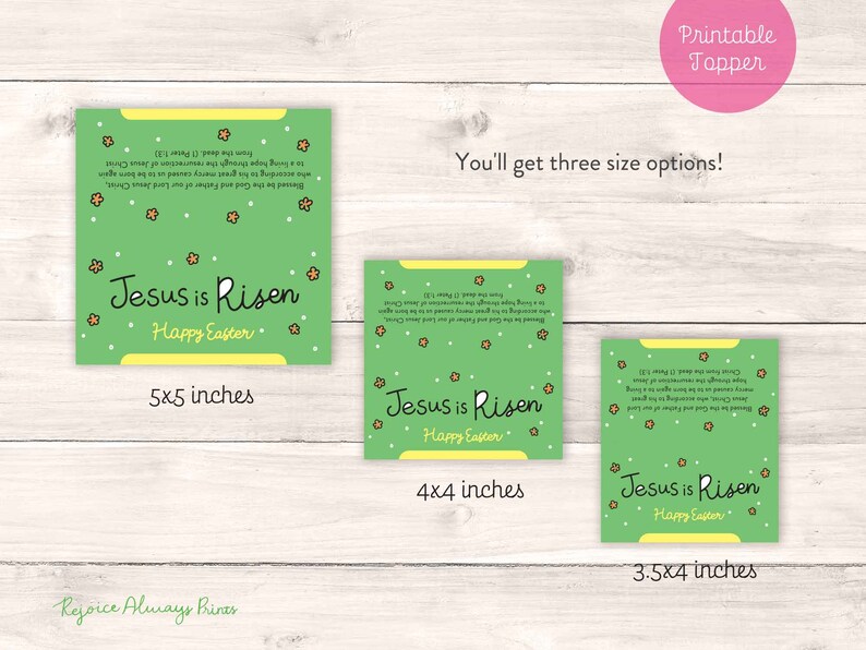 Jesus is Risen Easter Treat Bag Toppers, He is Risen Easter Topper ...
