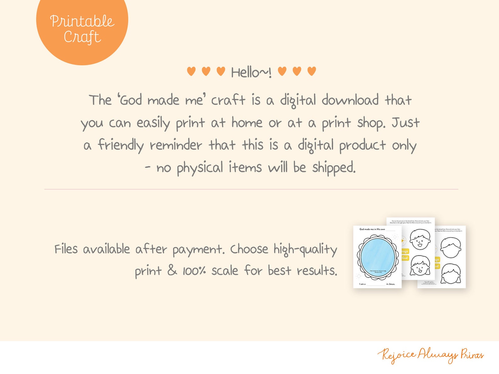 God Made Me Craft, Child of God Craft, Sunday School Printable ...