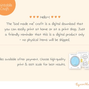 God Made Me Craft, Child of God Craft, Sunday School Printable ...