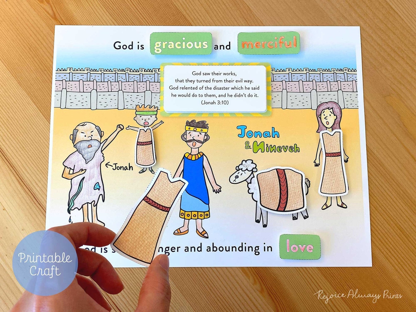 Jonah & Nineveh Craft, Repentance, Sunday School Printable, Christian ...