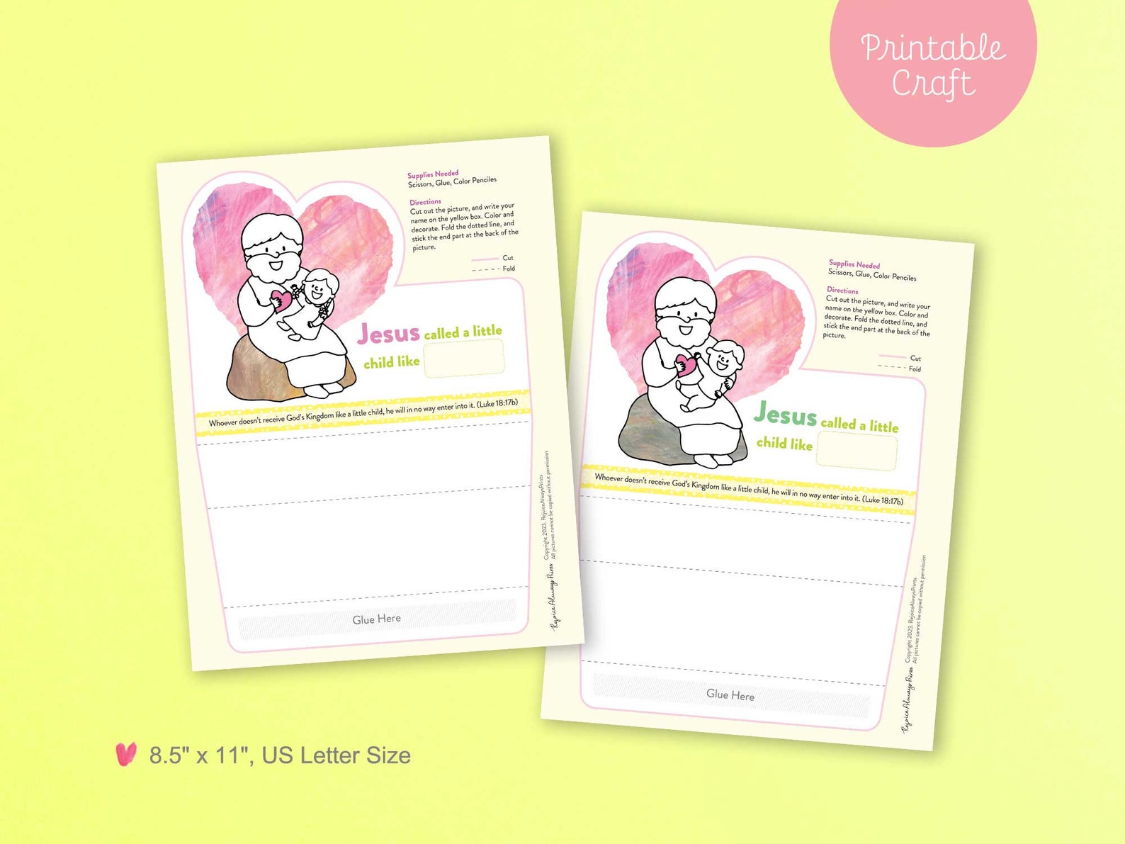 Jesus and the Children Craft, Sunday School Printable, Christian Kids ...