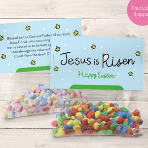 Jesus is Risen Easter Treat Bag Toppers, He is Risen Easter Topper ...